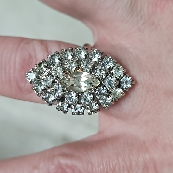 Vintage | Jewelry | Vintage Mcm Art Deco Style Massive Rhinestone ...